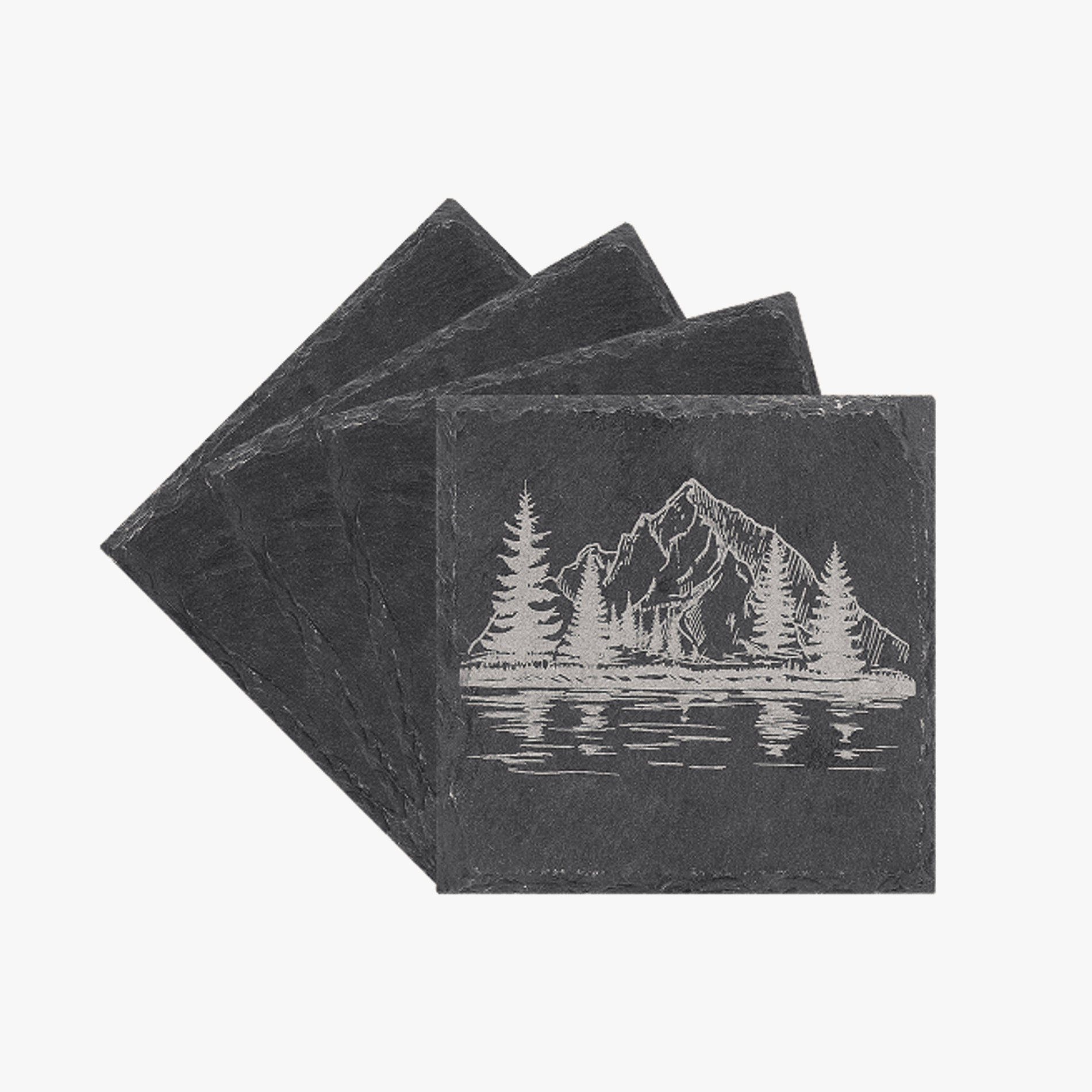 Black Square Stone Slate Coasters (4pcs) | Bambu Lab EU Store