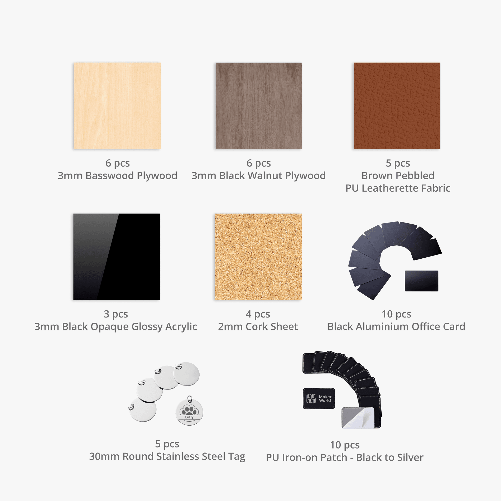 Laser Material Kit – Starter Pack（49 pcs） | Tienda Bambu Lab EU